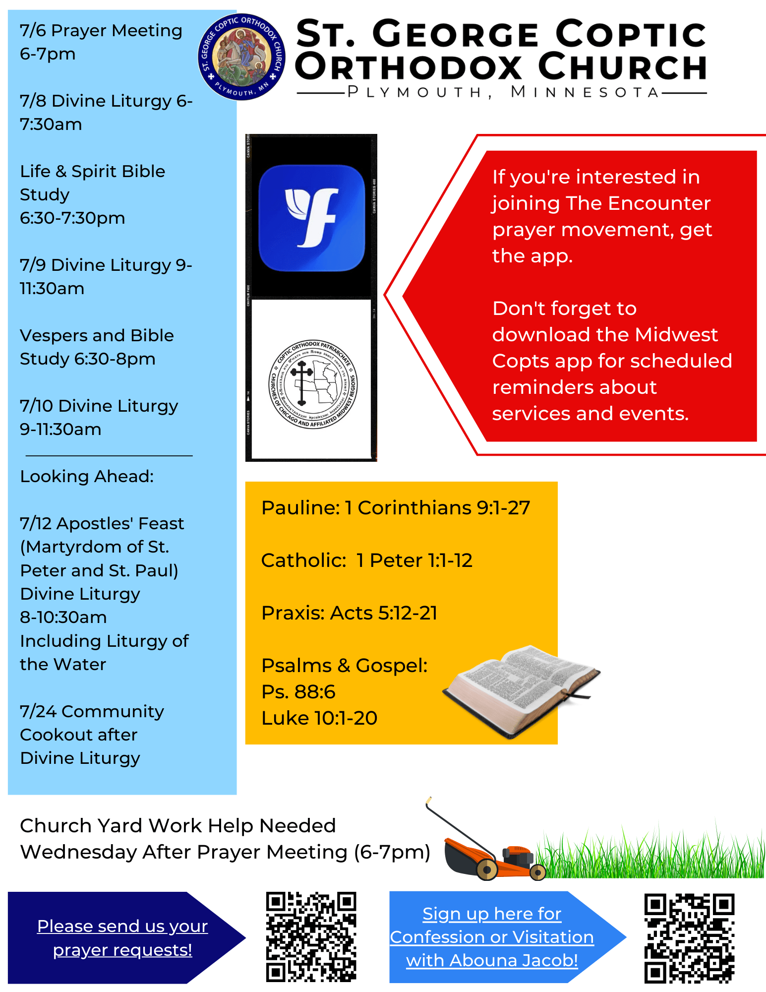 Week of July 3, 2022 | St. George Coptic Orthodox Church - Plymouth, MN