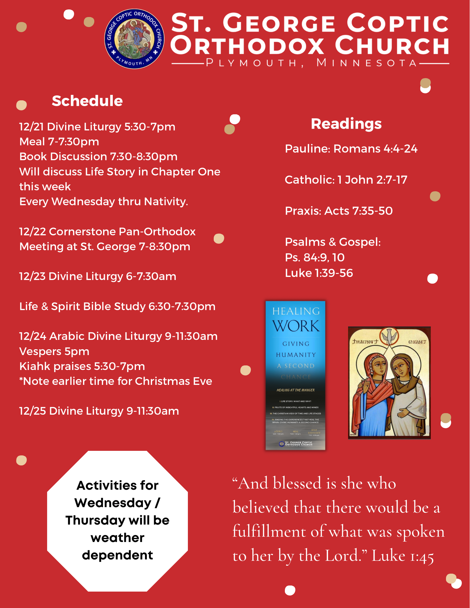 Week of December 18, 2022 | St. George Coptic Orthodox Church ...