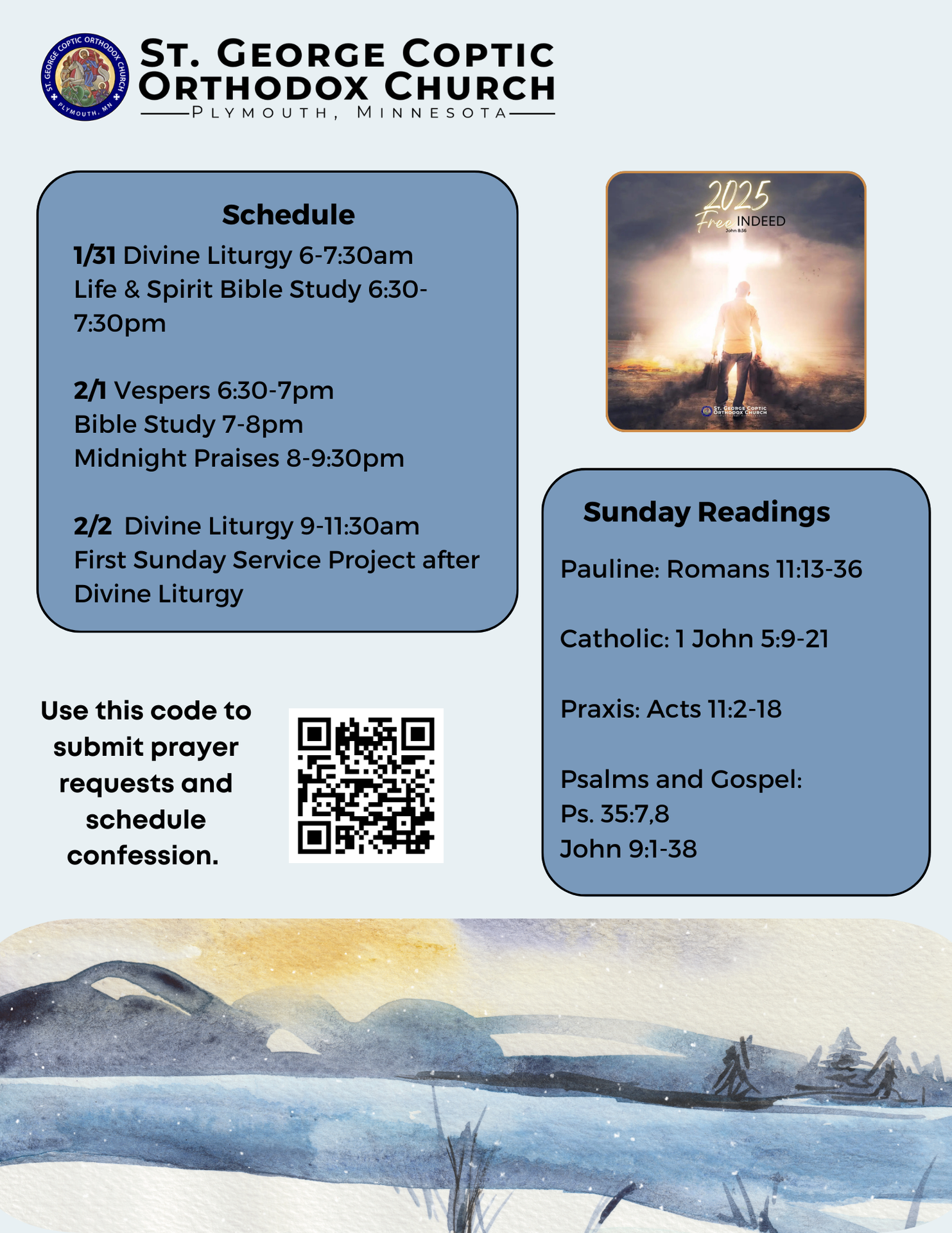 Week of January 26, 2025 | St. George Coptic Orthodox Church - Plymouth, MN