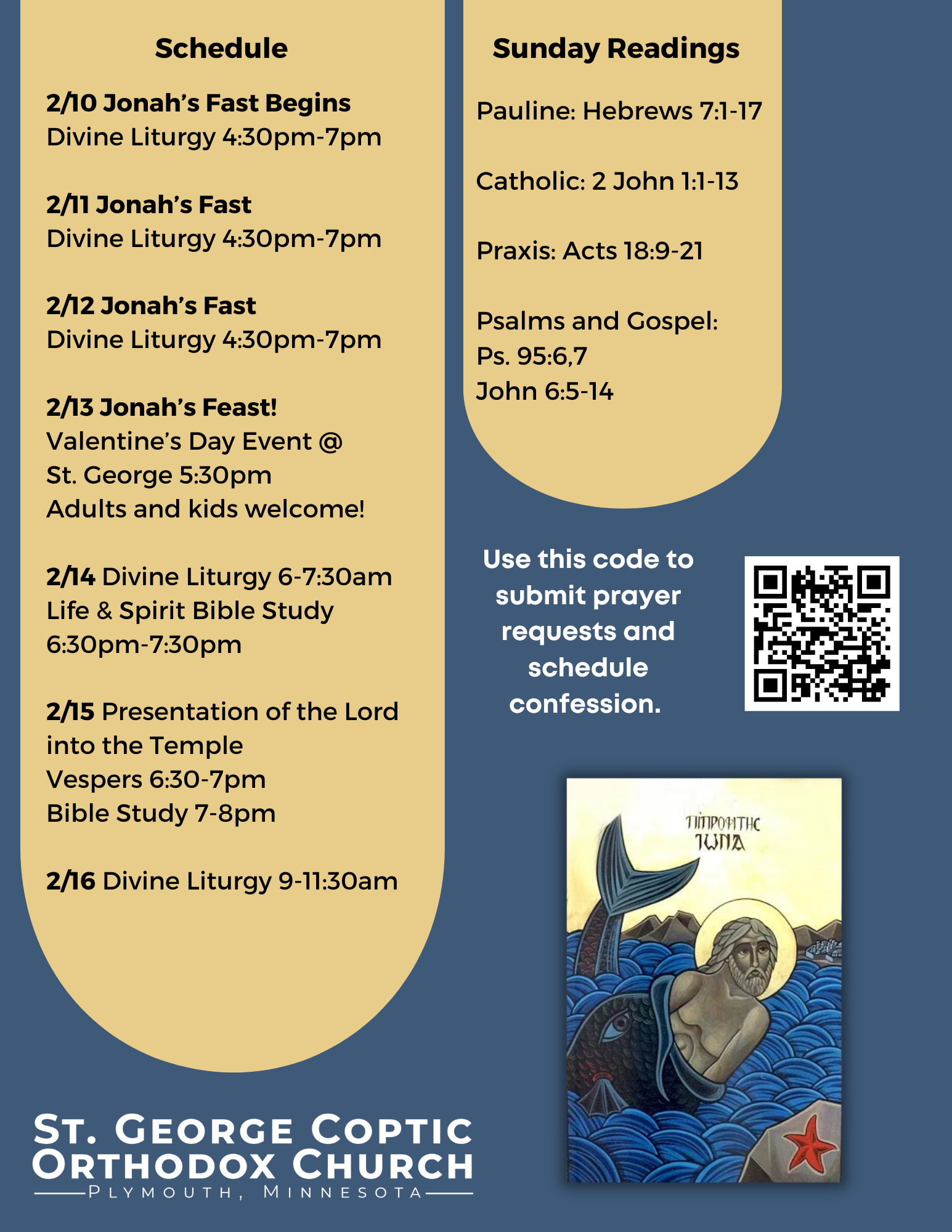 Week of February 9, 2025 | St. George Coptic Orthodox Church - Plymouth, MN