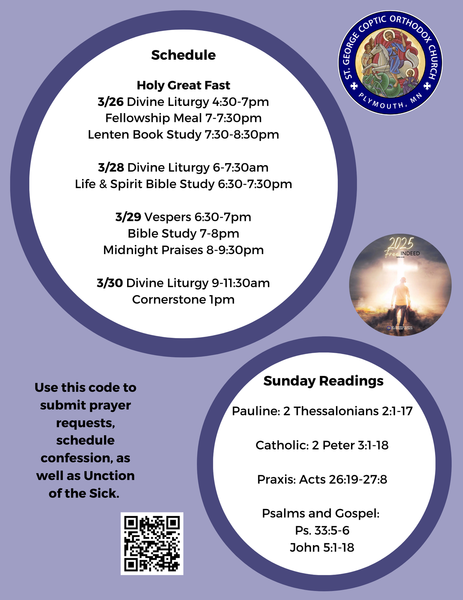 Week of March 23, 2025 | St. George Coptic Orthodox Church - Plymouth, MN